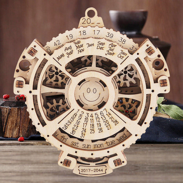 Wooden Gechanical Gear Perpetual Calendar Model Kits – dimoohomeuk