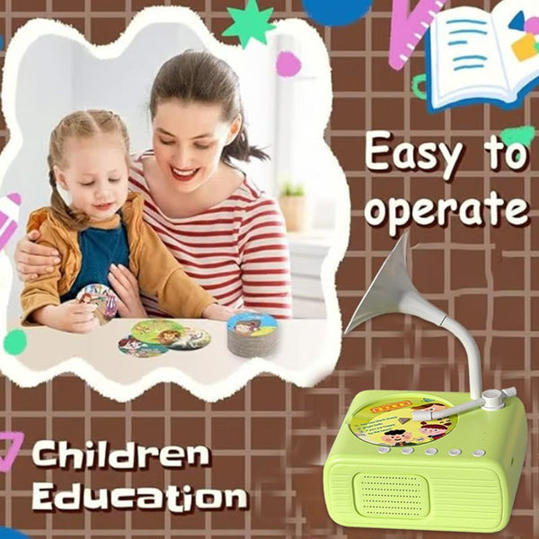 Phonograph Story Music Player for Kids with 96 Cards, Musical Sensory ...